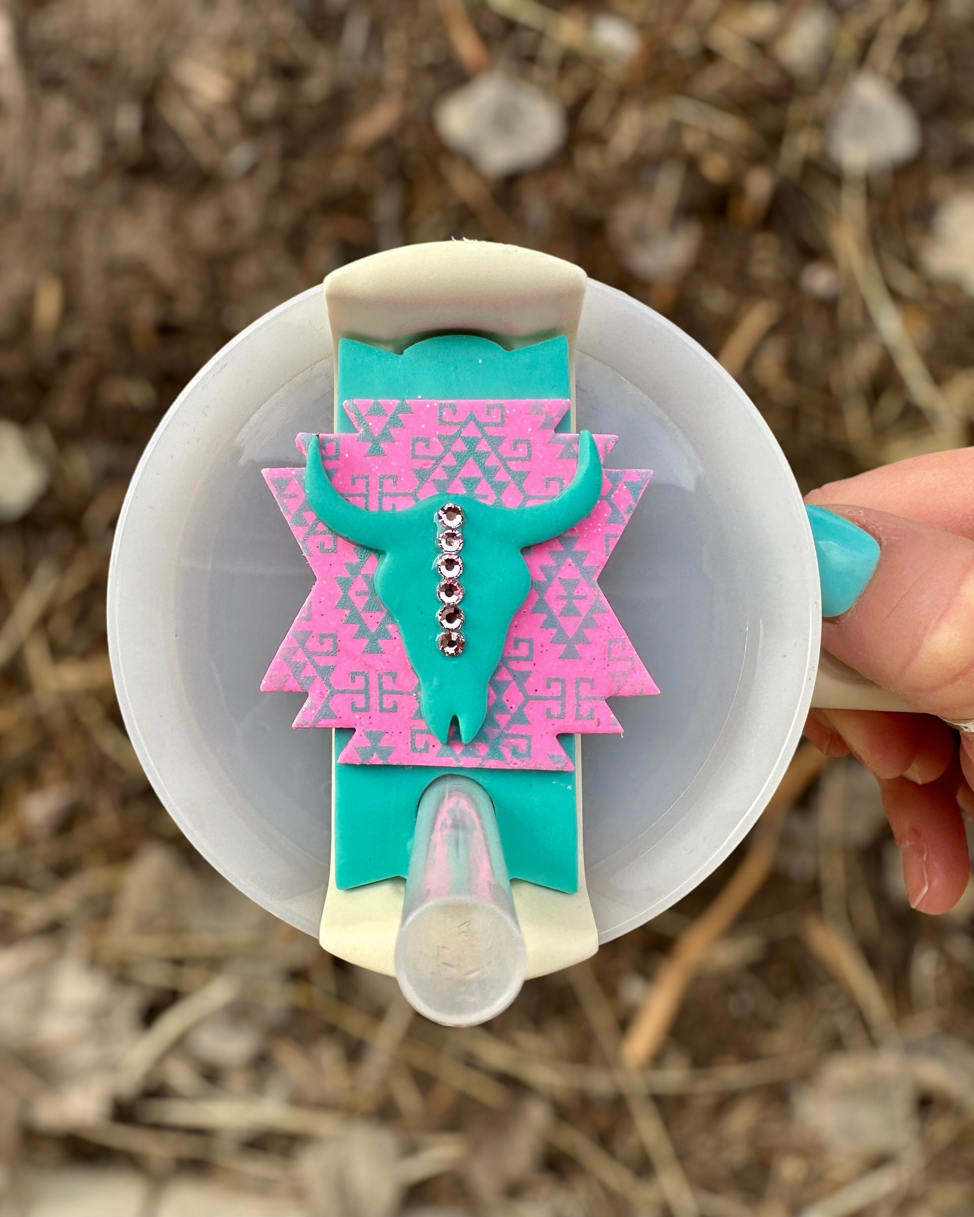 Pink and Turquoise Western Stanley Topper, Western Stanley Top - Etsy