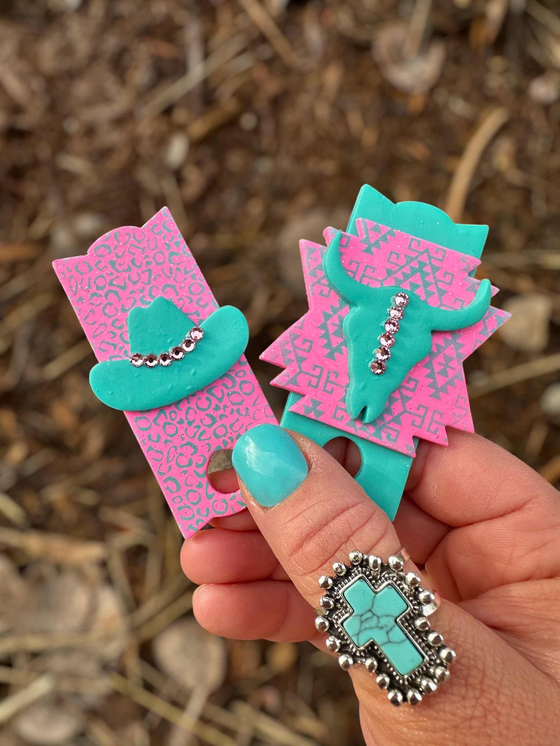 Pink and Turquoise Western Stanley Topper, Western Stanley Top - Etsy