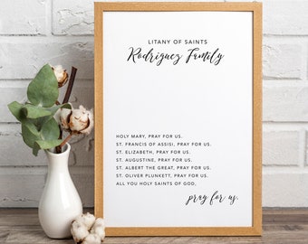 Personalized Family Saint Litany Prints / Catholic Family / Catholic ...