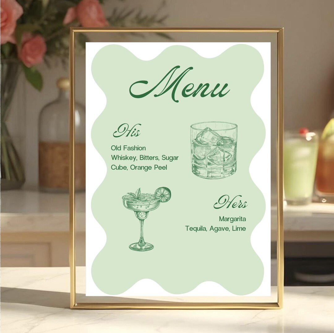 Custom Green Bar Sign – Playful Spring & Floral Wedding Decor - Etsy
