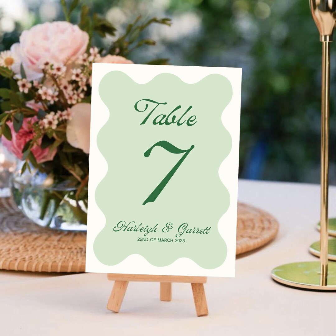 Pastel Green Wedding Table Numbers – Elegant Spring & Garden Wedding ...