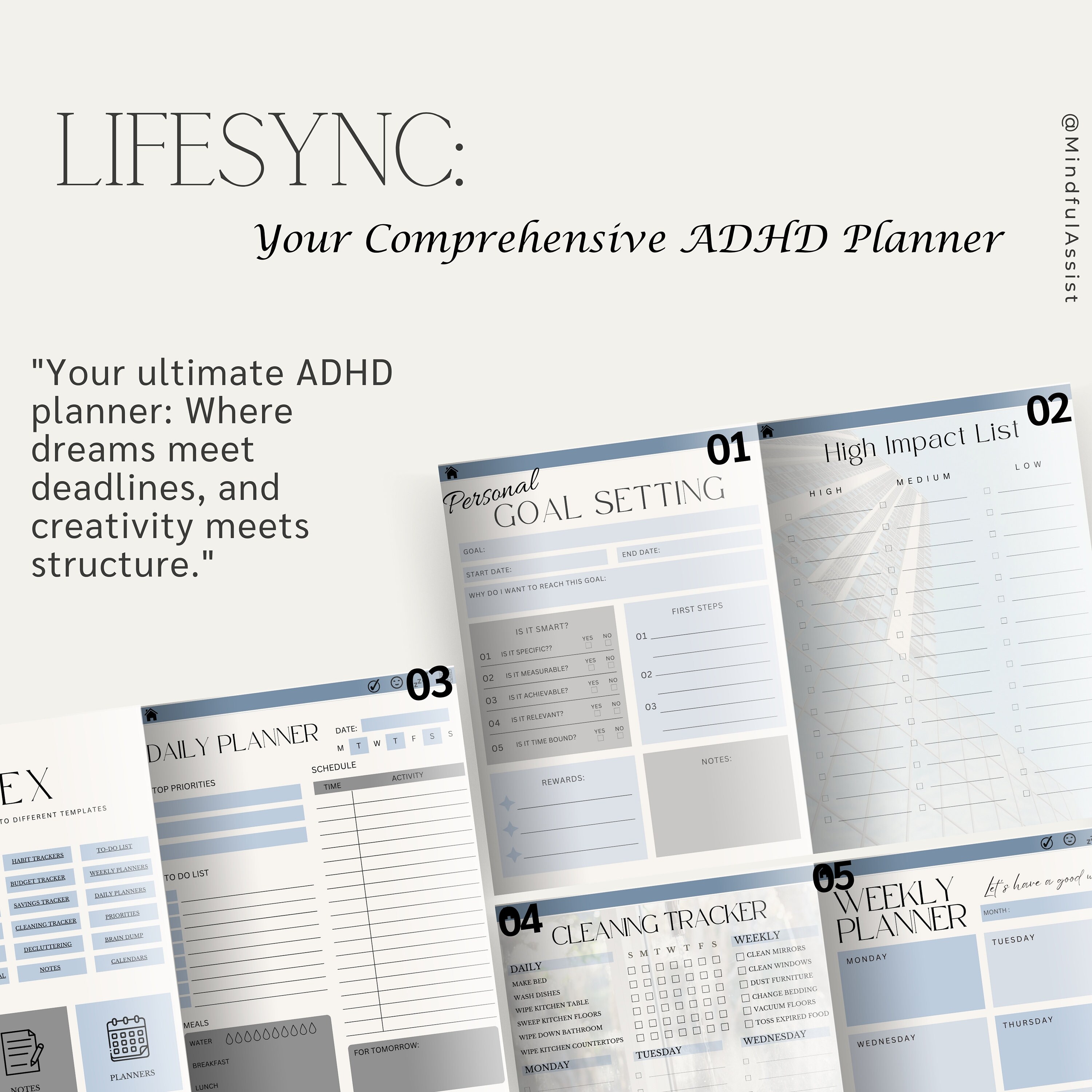 PLR ADHD Planner, ADHD Productivity Planner, Cityscape Theme ...