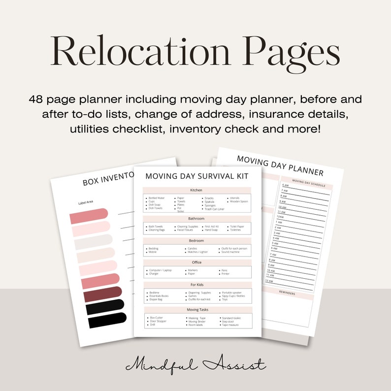 PLR Relocation Planner, Moving Checklist, PLR Digital Planner, Master ...
