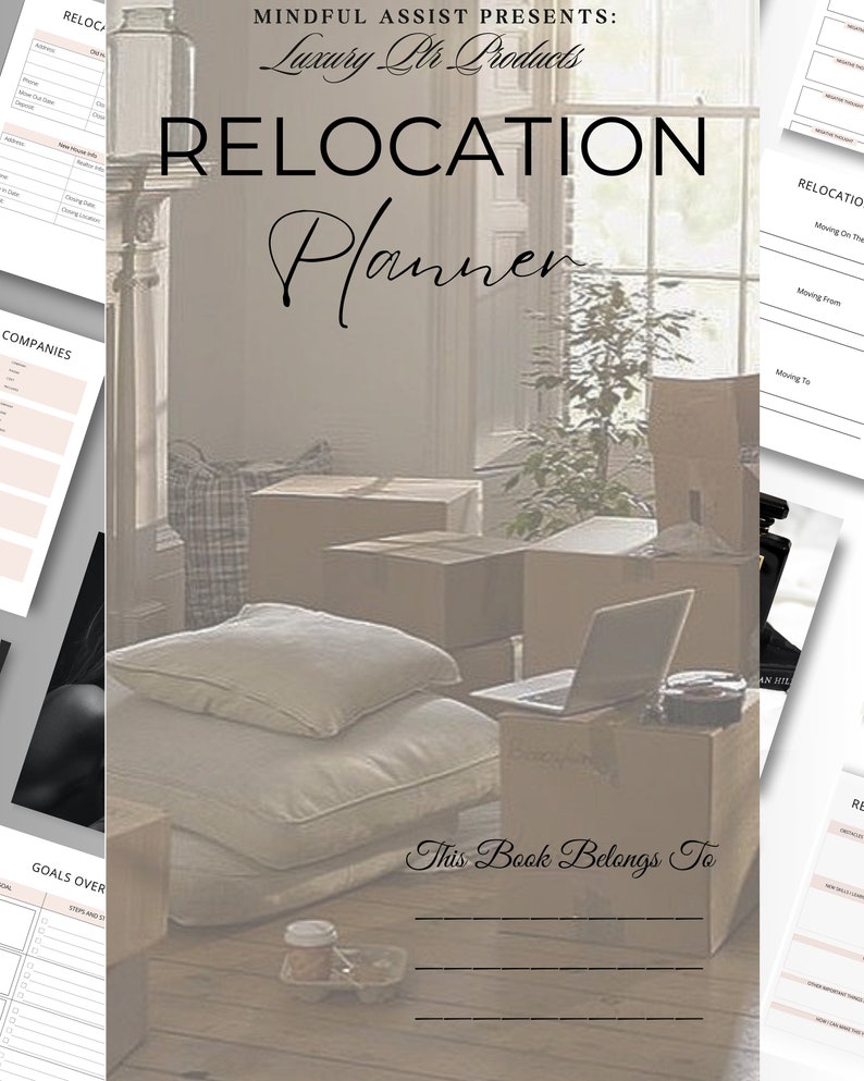 PLR Relocation Planner, Moving Checklist, PLR Digital Planner, Master ...