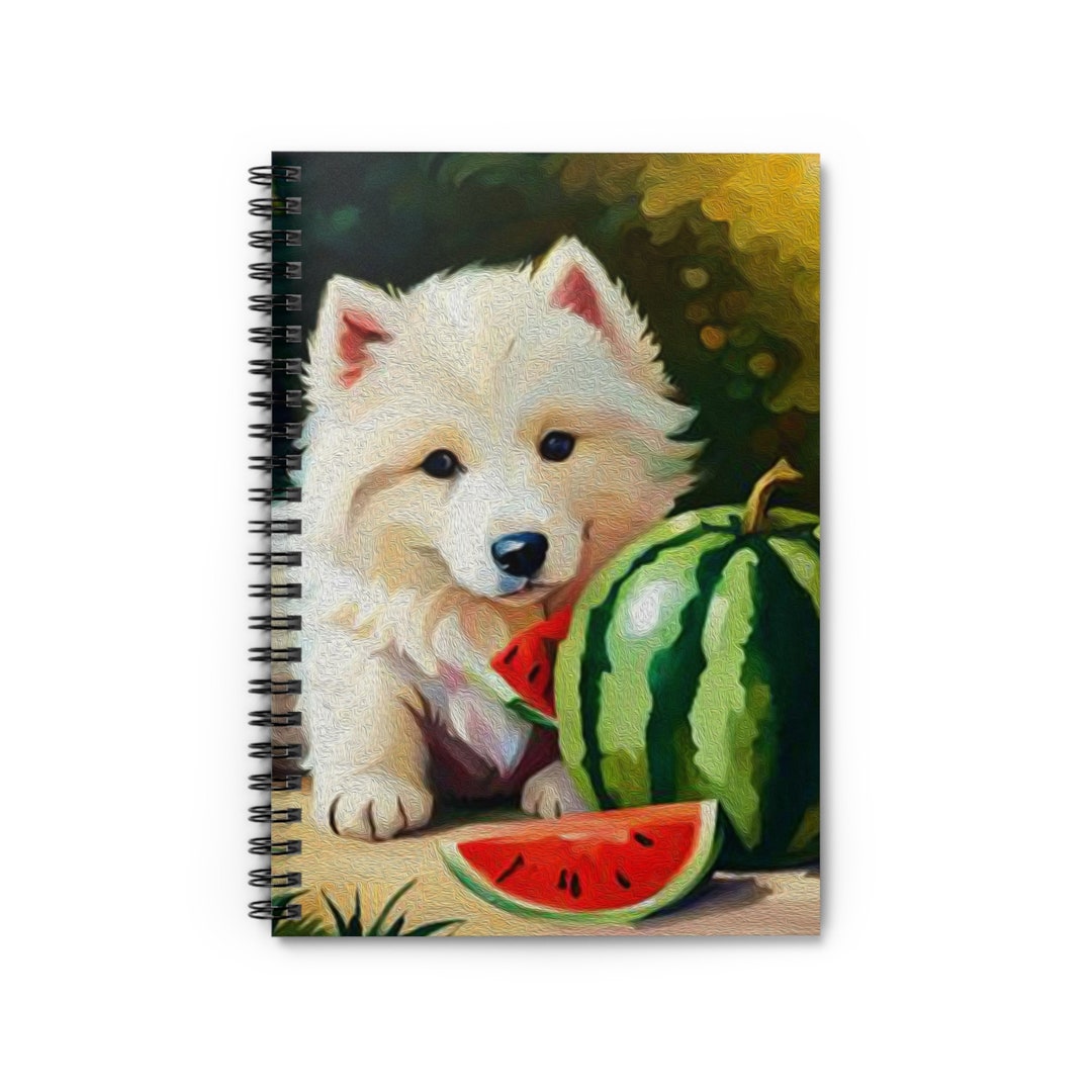 Spiral Notebook :cute White Fluffy Puppyanimal Notebook - Etsy