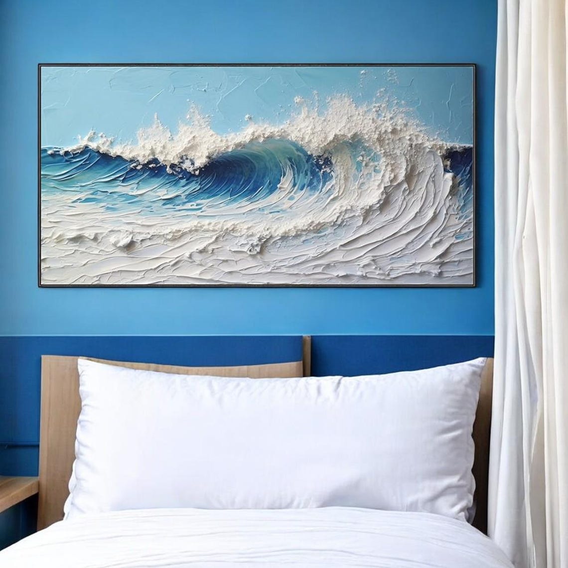 Ocean Wave Oil Painting Original on Canvas Abstract Minimalist Sea ...