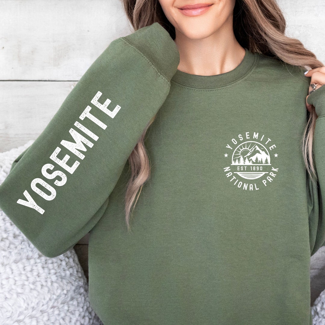 Yosemite National Park Sweatshirt With Sleeve Graphic, Camping Sweater ...