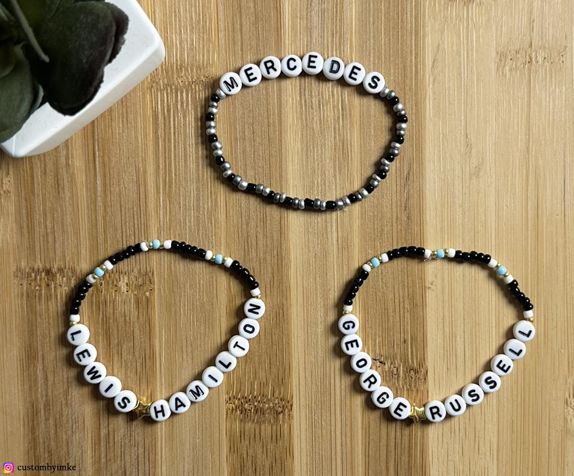 Custom Formula 1 Friendship Bracelets: Team Mercedes, Lewis Hamilton ...