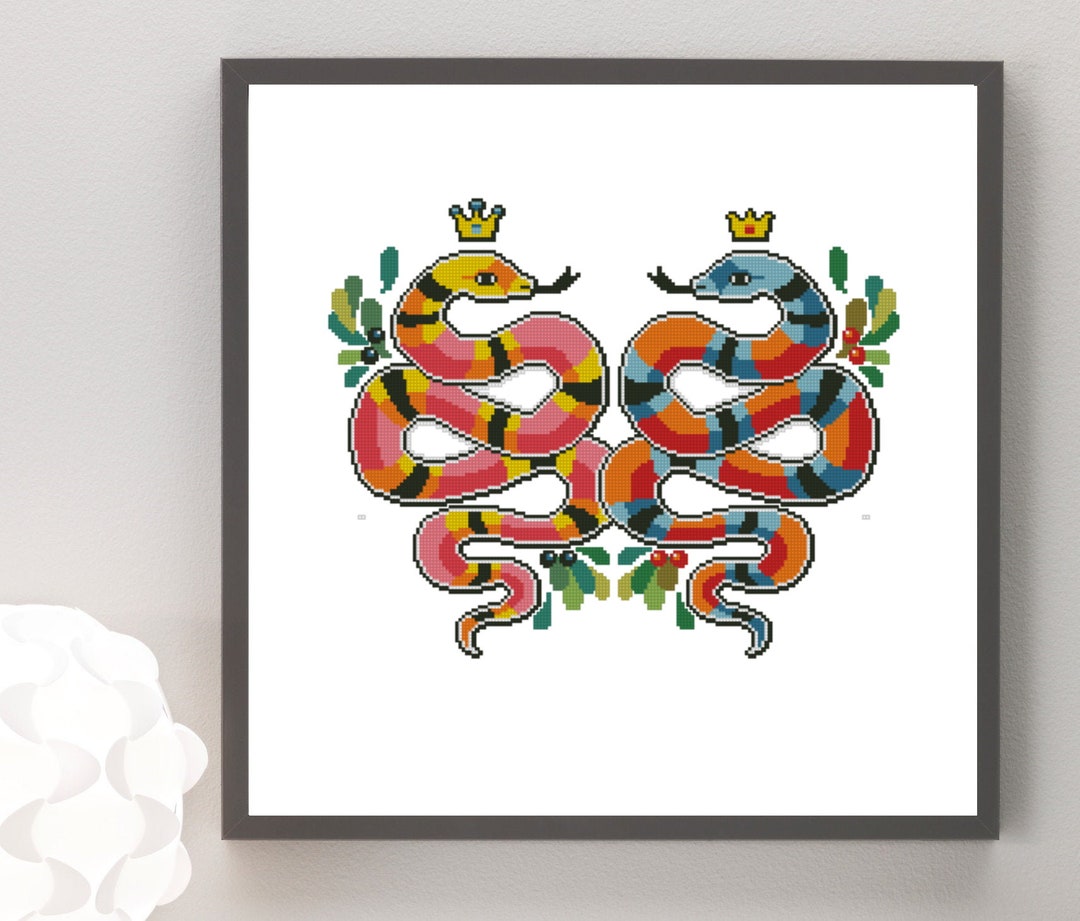 Snake Cross Stitch Animal Cross Stitch Pattern King Cross Stitch Easy ...