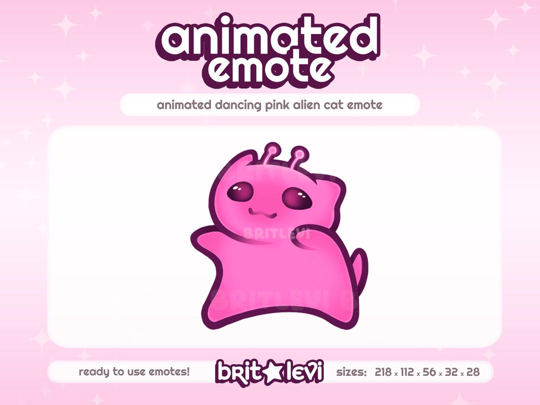 Animated Dancing Pink Alien Cat Emote: Twitch & Discord Emote (GIF ...