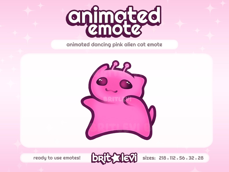 Animated Dancing Pink Alien Cat Emote: Twitch & Discord Emote (GIF ...