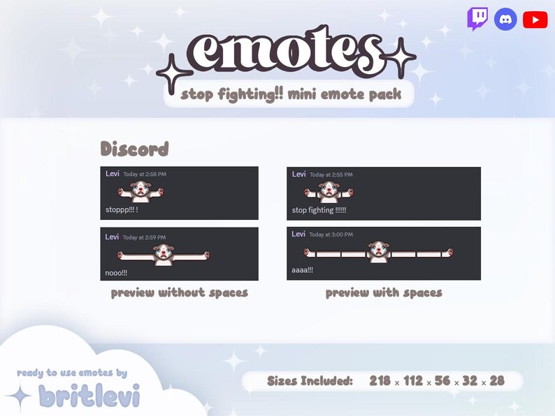 Stop Fighting!! Dog Mini Emote Pack: Twitch & Discord Emotes (digital ...
