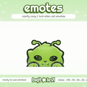 Alien Cat Glorp Comfy / Cozy and Lurking / Lurk Emotes: Twitch ...