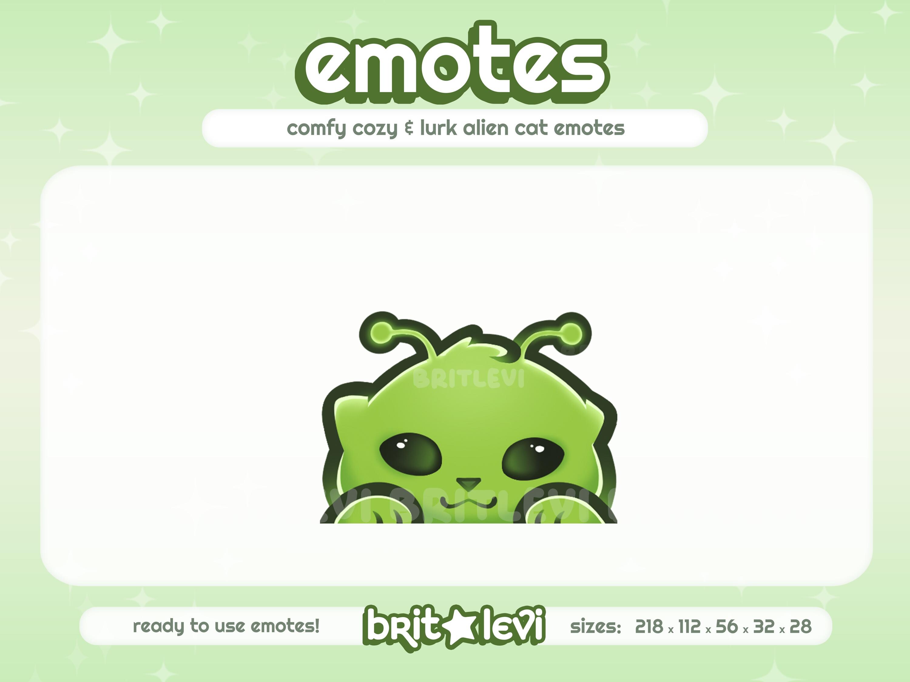 Alien Cat Glorp Comfy / Cozy and Lurking / Lurk Emotes: Twitch ...