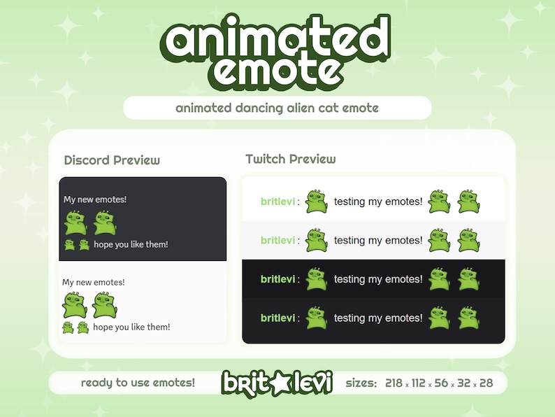 Animated Dancing Alien Cat Emote: Twitch & Discord Emote (GIF Digital ...