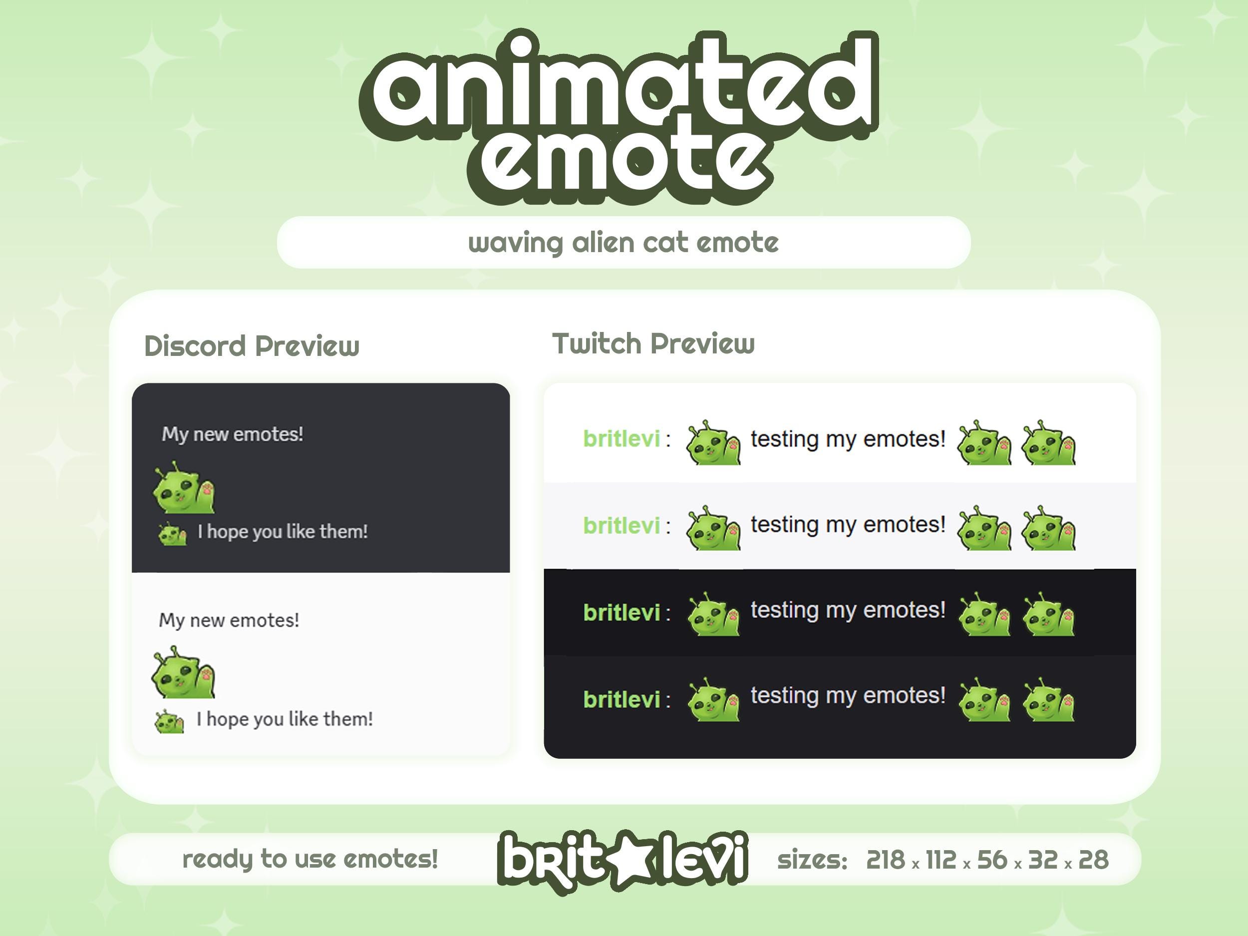 Animated Waving Alien Cat Emote: Twitch & Discord Emote (GIF Digital ...