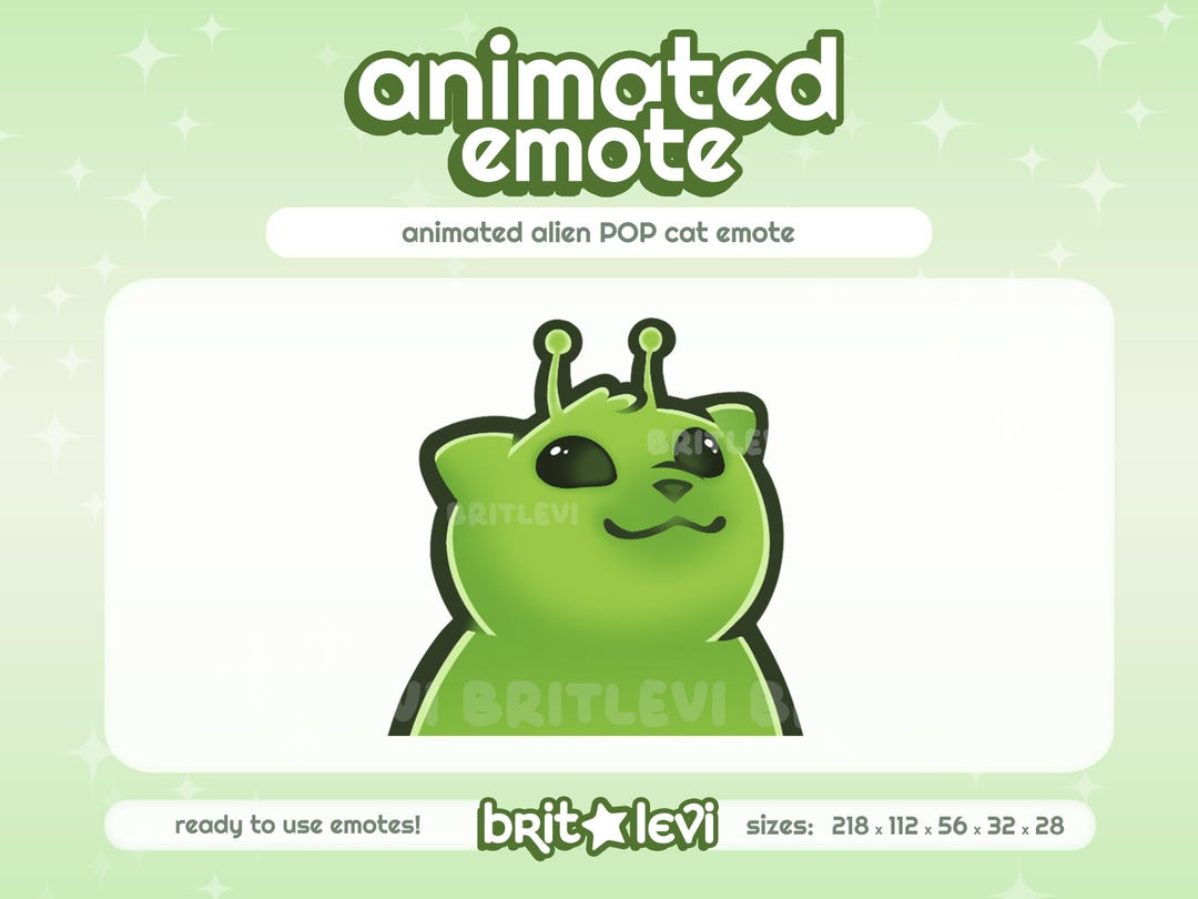 Animated Alien POP Cat Emote: Twitch & Discord Emote (GIF Digital ...