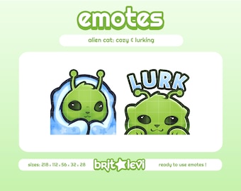 Pink Alien Cat Glorp Comfy and Lurking Emotes: Twitch & Discord Emotes ...