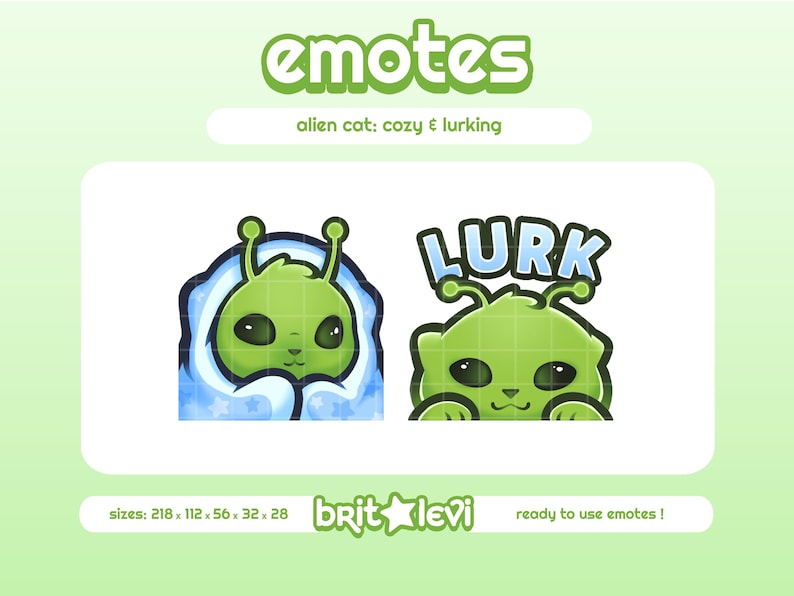 Alien Cat Glorp Emotes / Cozy and Lurking: Twitch & Discord Emotes ...