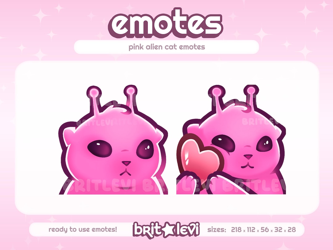 Pink Alien Cat Glorp Emotes: Twitch & Discord Emotes (digital Download ...
