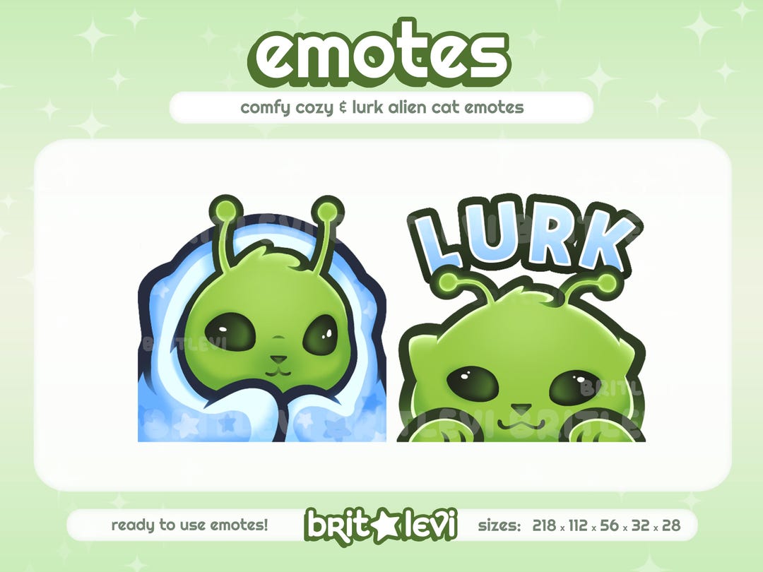 Alien Cat Glorp Comfy / Cozy and Lurking / Lurk Emotes: Twitch ...