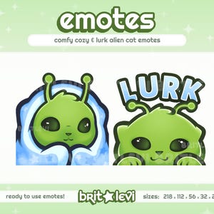 Alien Cat Glorp Comfy / Cozy and Lurking / Lurk Emotes: Twitch ...