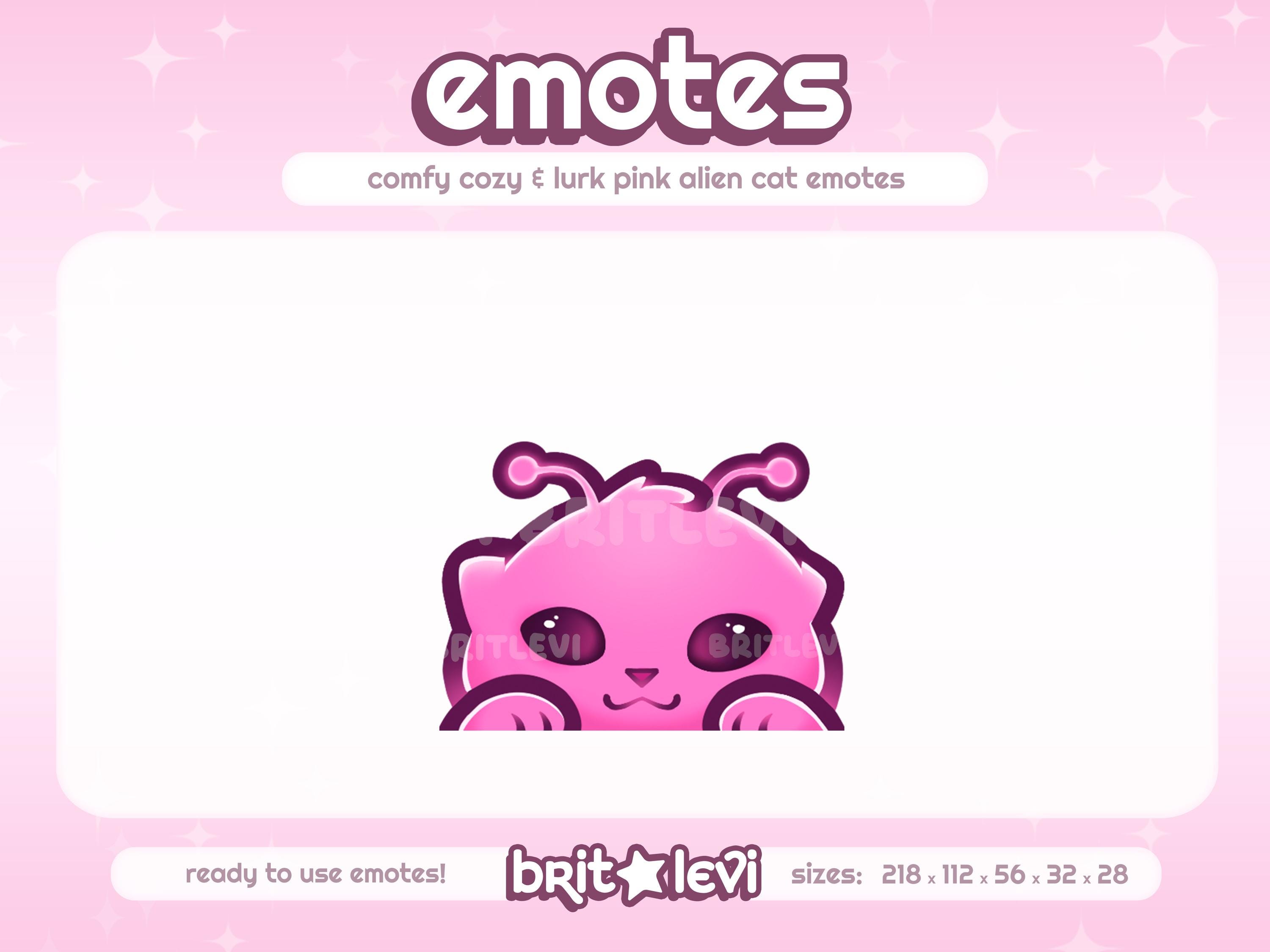 Pink Alien Cat Glorp Comfy and Lurking Emotes: Twitch & Discord Emotes ...