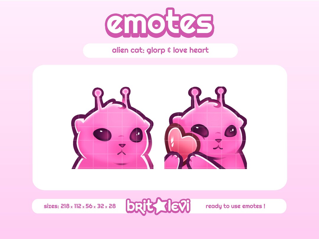 Pink Alien Cat Glorp Emotes: Twitch & Discord Emotes (digital Download ...