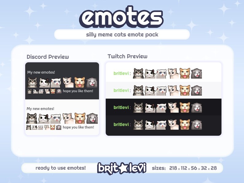 Silly Meme Cat Emotes: Twitch & Discord Emotes (digital Download) - Etsy
