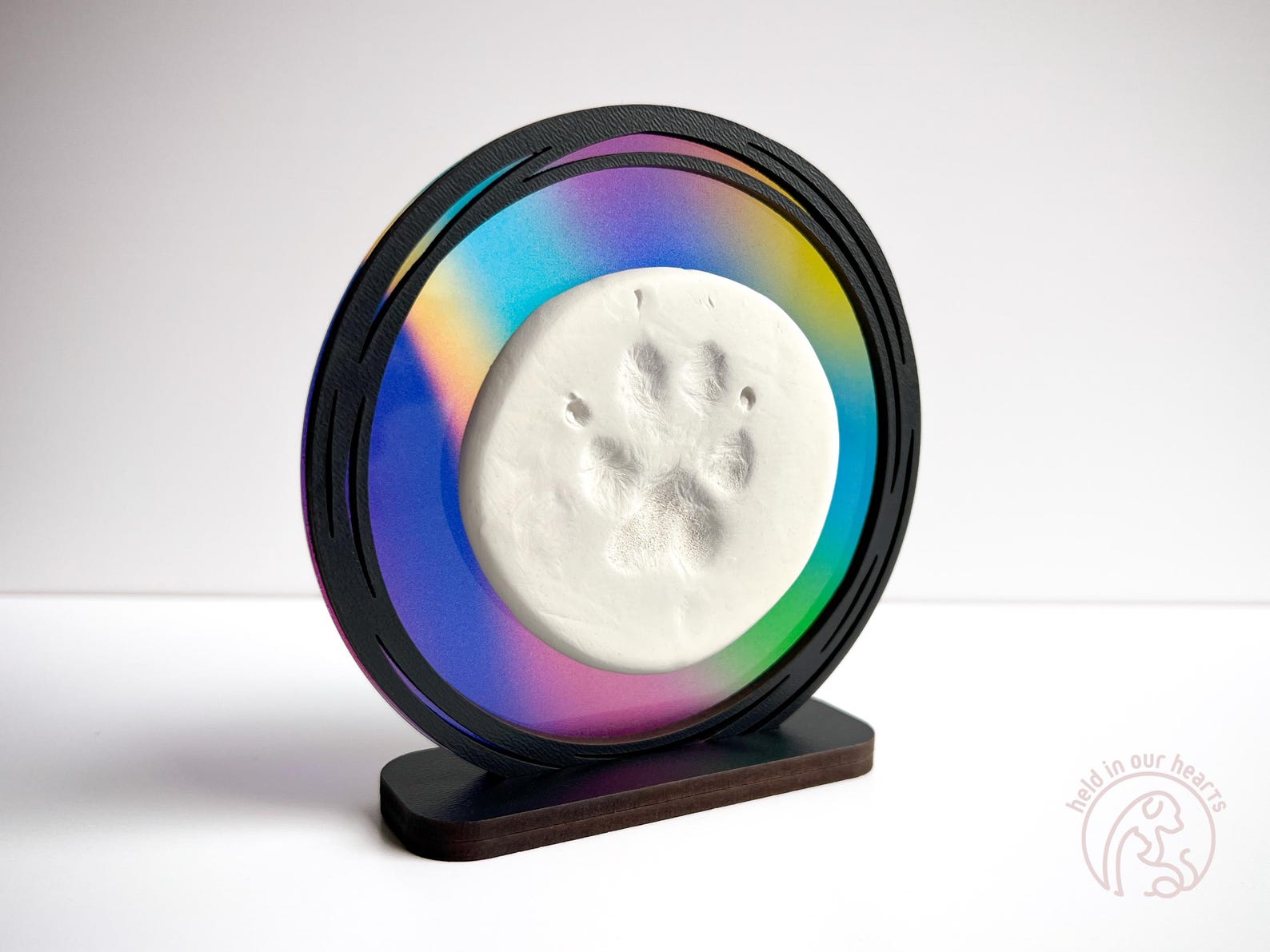 Clay Paw Print Holder, Memorial Pet Gift, Rainbow Bridge Frame, Pet ...