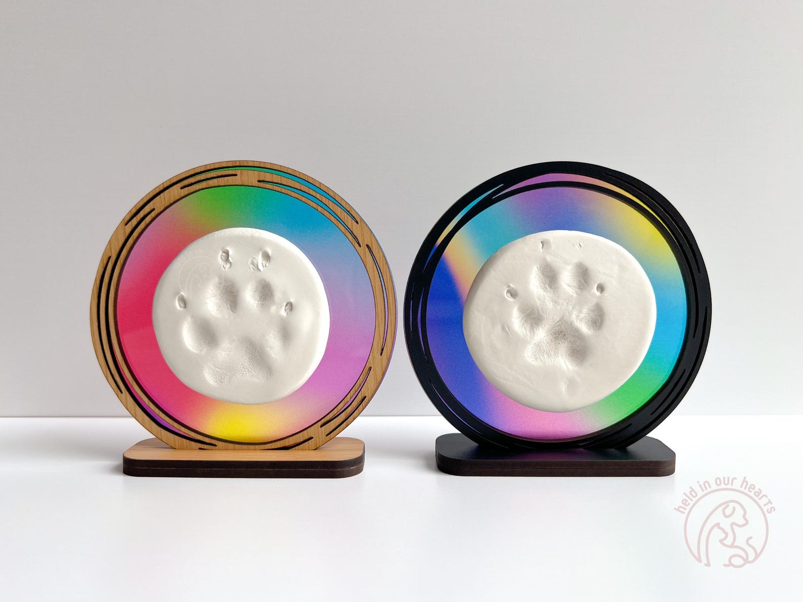 Clay Paw Print Holder, Memorial Pet Gift, Rainbow Bridge Frame, Pet ...