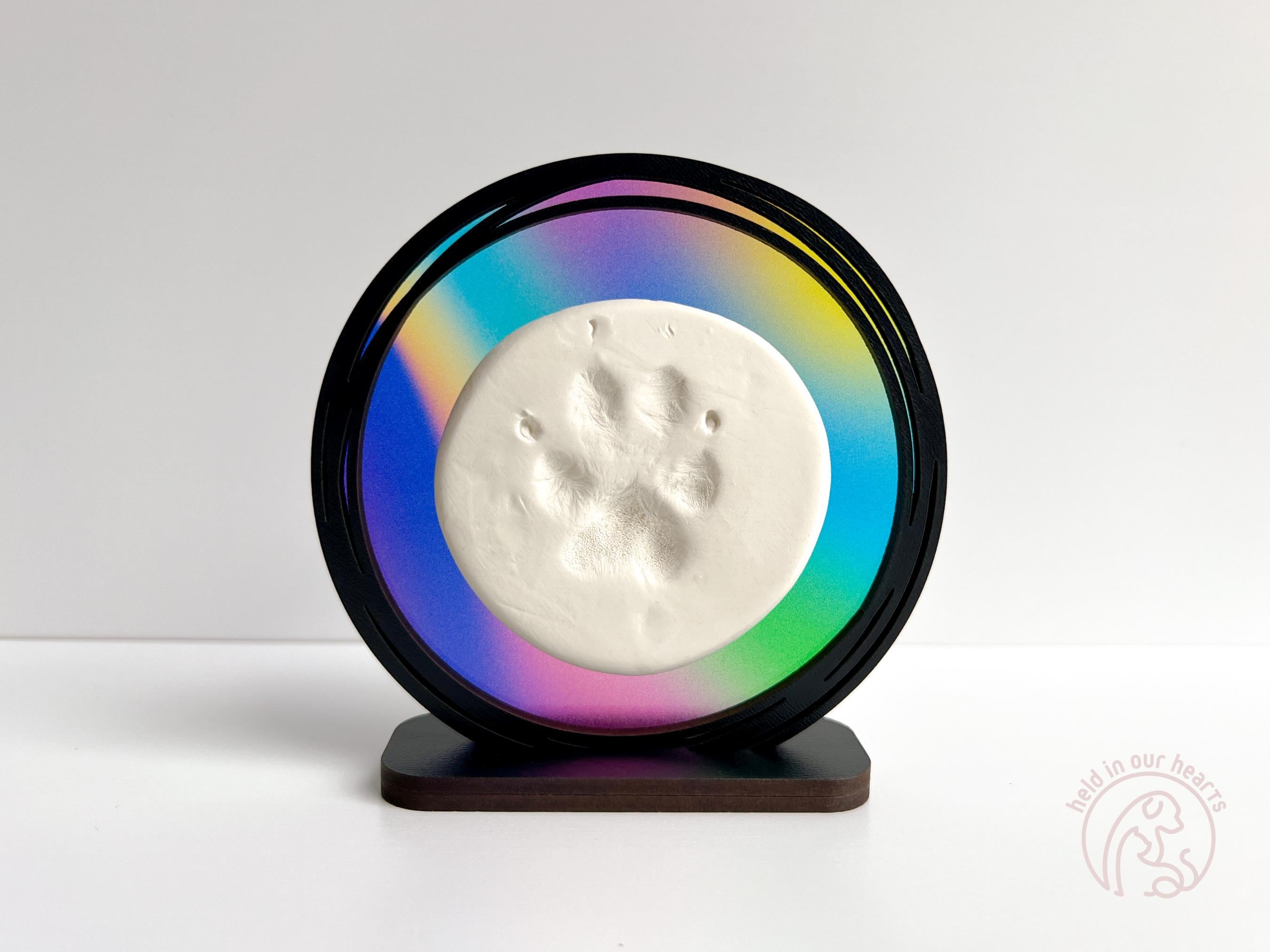 Clay Paw Print Holder, Memorial Pet Gift, Rainbow Bridge Frame, Pet ...