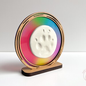 Clay Paw Print Holder, Memorial Pet Gift, Rainbow Bridge Frame, Pet ...