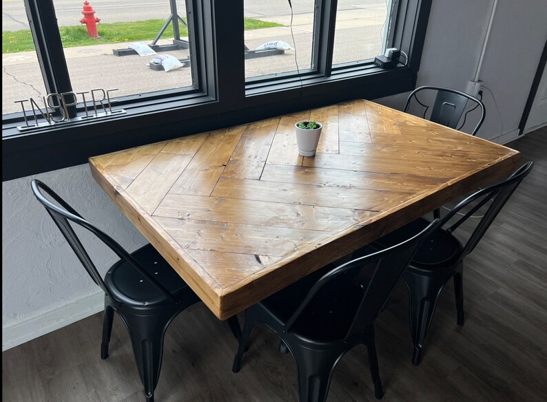 Rustic Herringbone Table Top - Etsy
