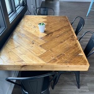 Rustic Herringbone Table Top - Etsy