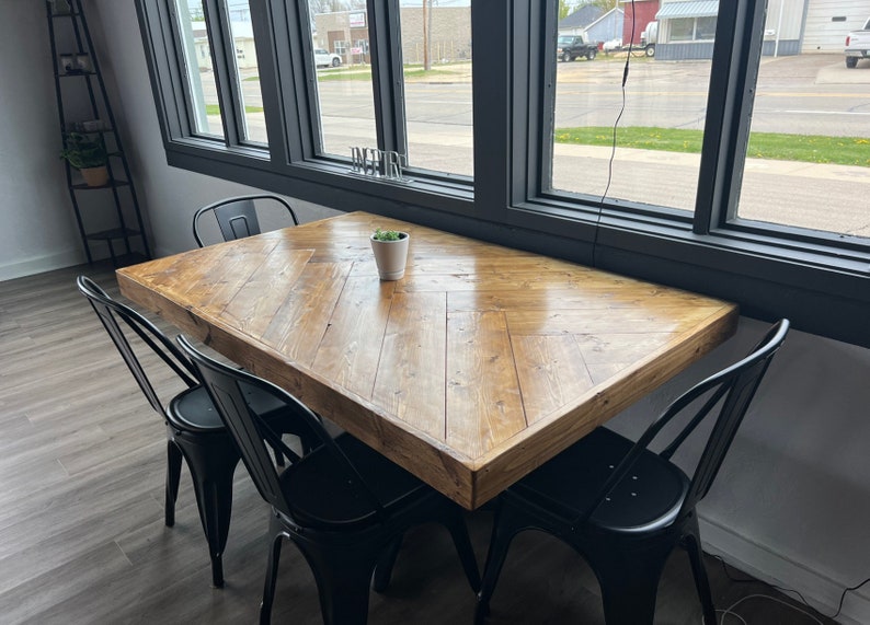 Rustic Herringbone Table Top - Etsy