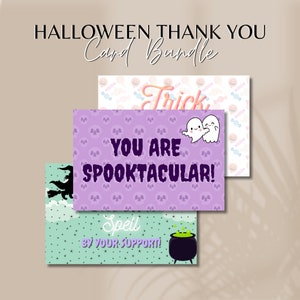 Halloween Themed Business Thank You Card Bundle, Halloween Themed ...