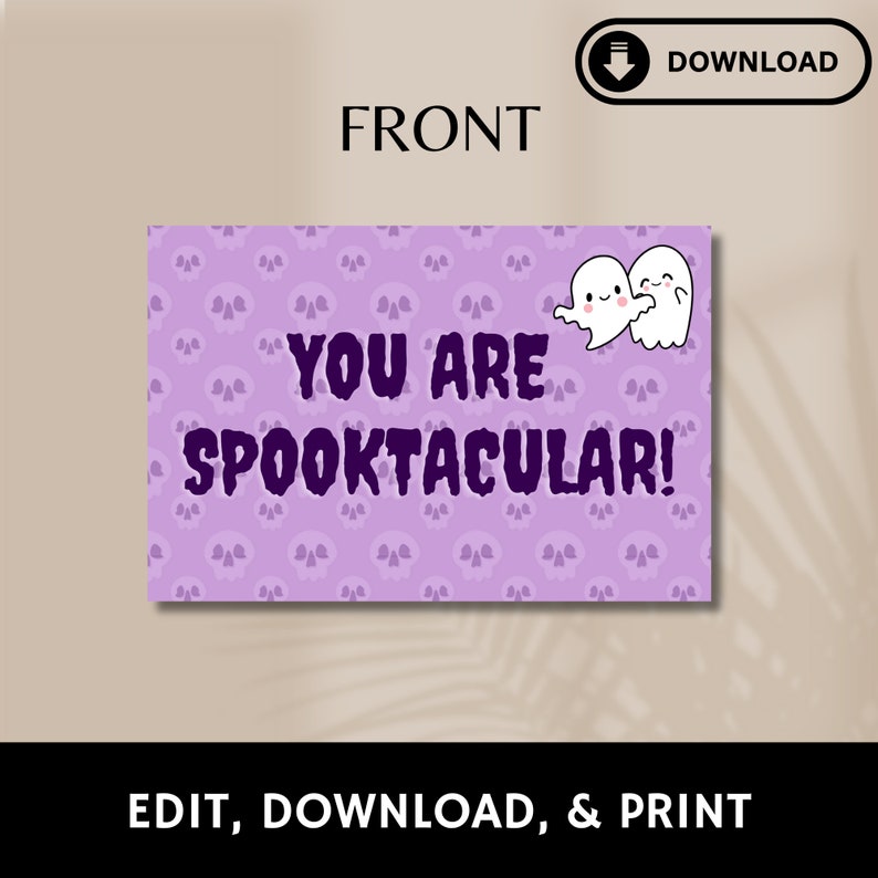 Halloween Themed Business Thank You Card Template, You Are Spooktacular ...