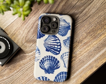 Blue Seashell Collage Phone Case, Beachy Tropical Phone Case, iPhone 15 ...