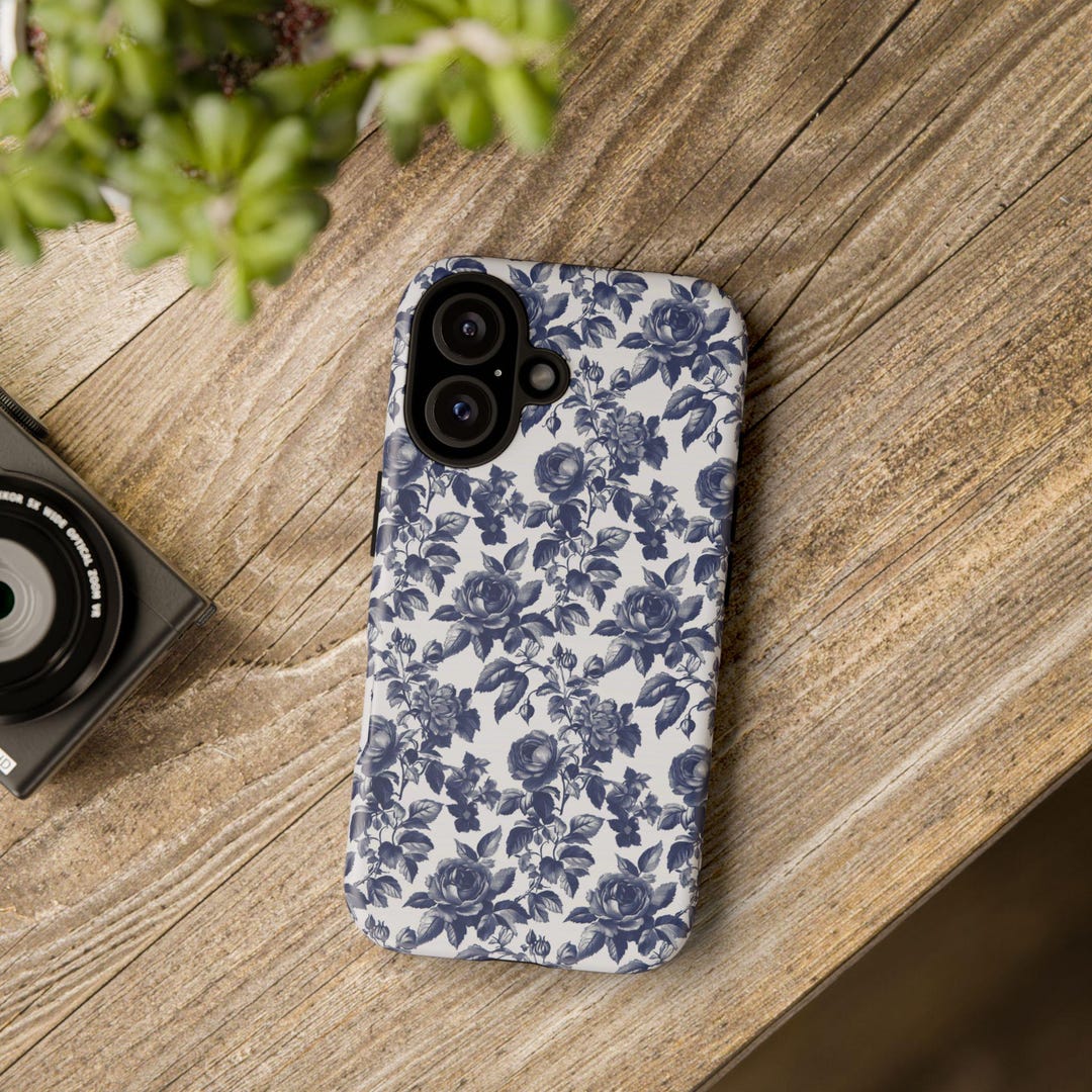 French Toile Floral iPhone 16 Pro Plus 15 14 13 12 11 Pro Max Plus ...