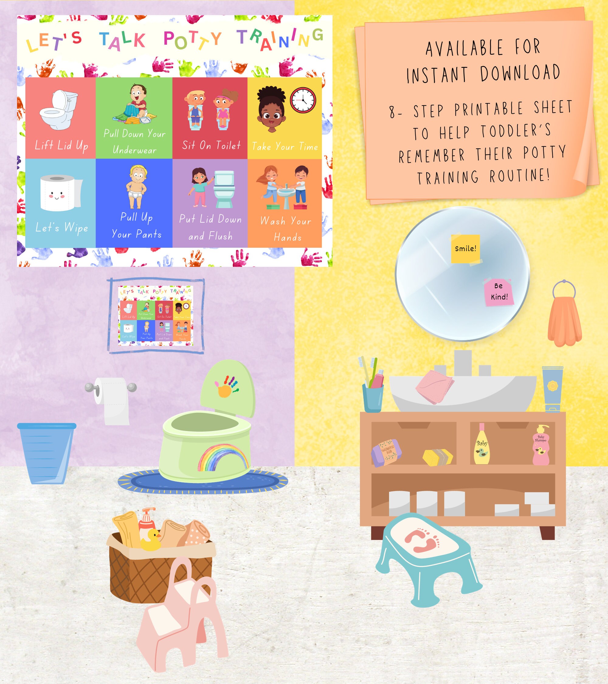 Potty Training Chart for Toddlers Potty Training Template Potty ...