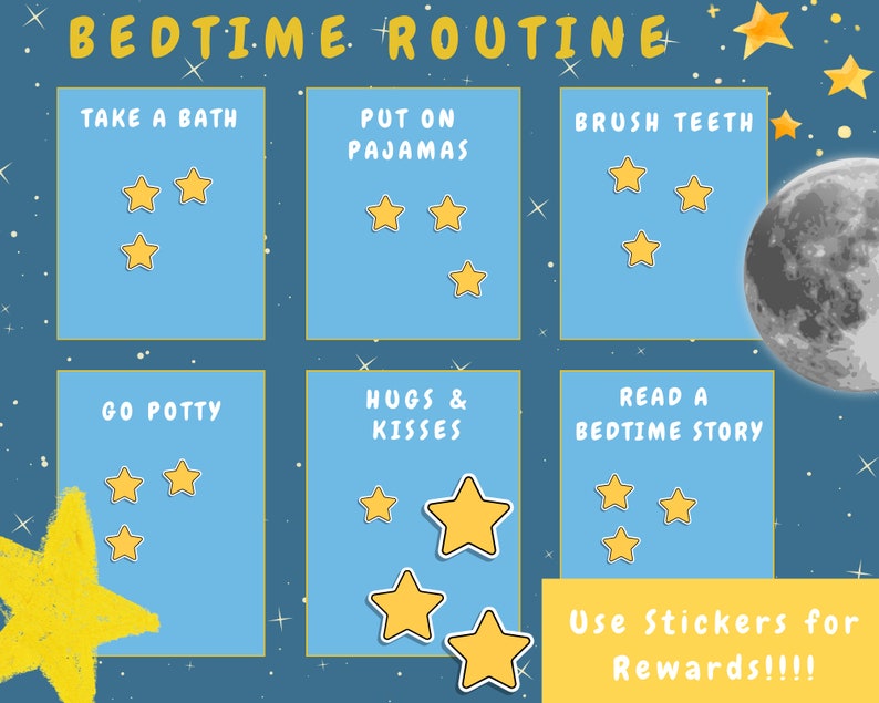 Bedtime Routine for Children | Daily Night-time Routine Chart | Toddler ...