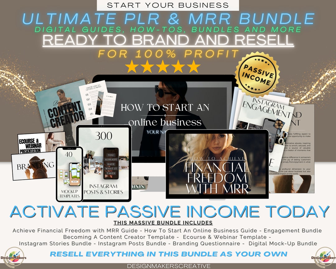 Ultimate PLR Bundle, MRR, Digital Products, Passive Income, Done for ...