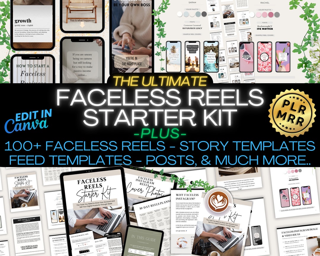 Ultimate Faceless Reels Starter Kit, PLR, MRR, Bundle, Done for You, Digital Products, Etsy DFY ...