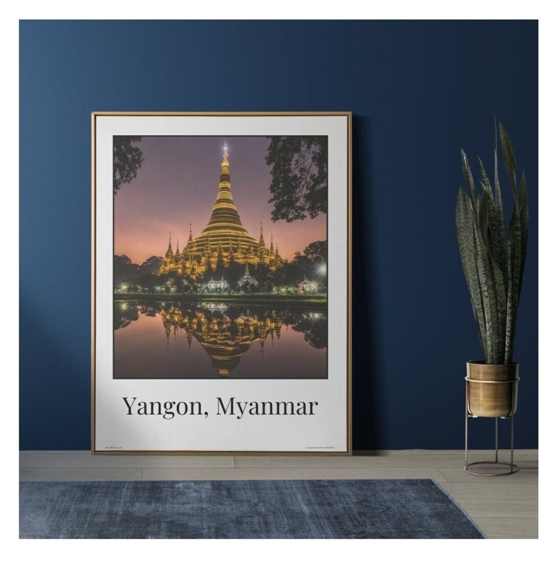 Yangon Myanmar Wall Art AI Poster Home Decor Gift Print - Etsy