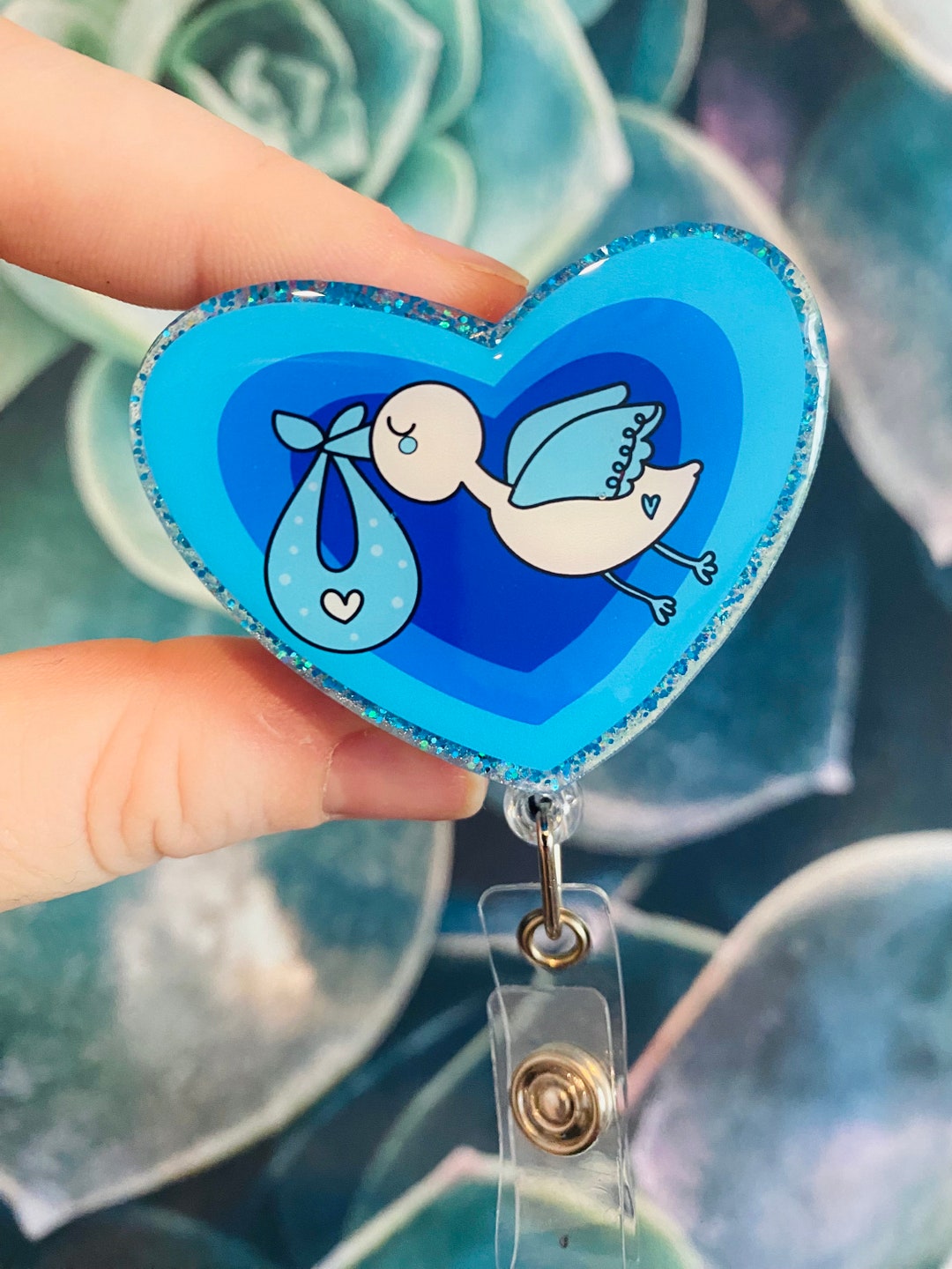 Stork Badge Reel Blue - Etsy