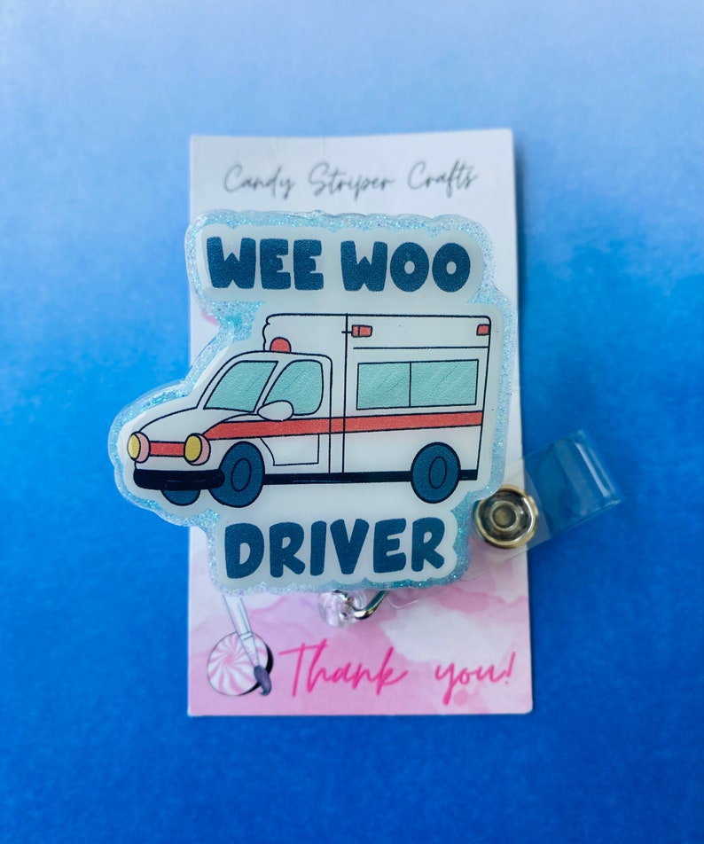 EMT Badge Reel Wee Woo Driver - Etsy
