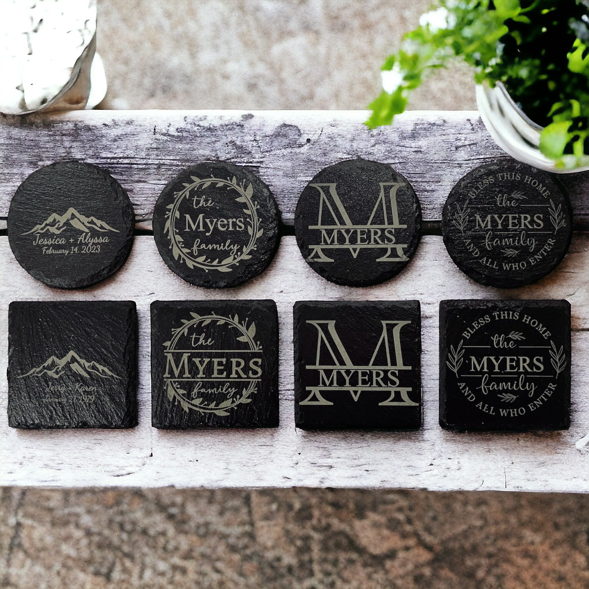 Personalized Slate Coasters, Wedding Gifts, Custom Slate Coasters ...