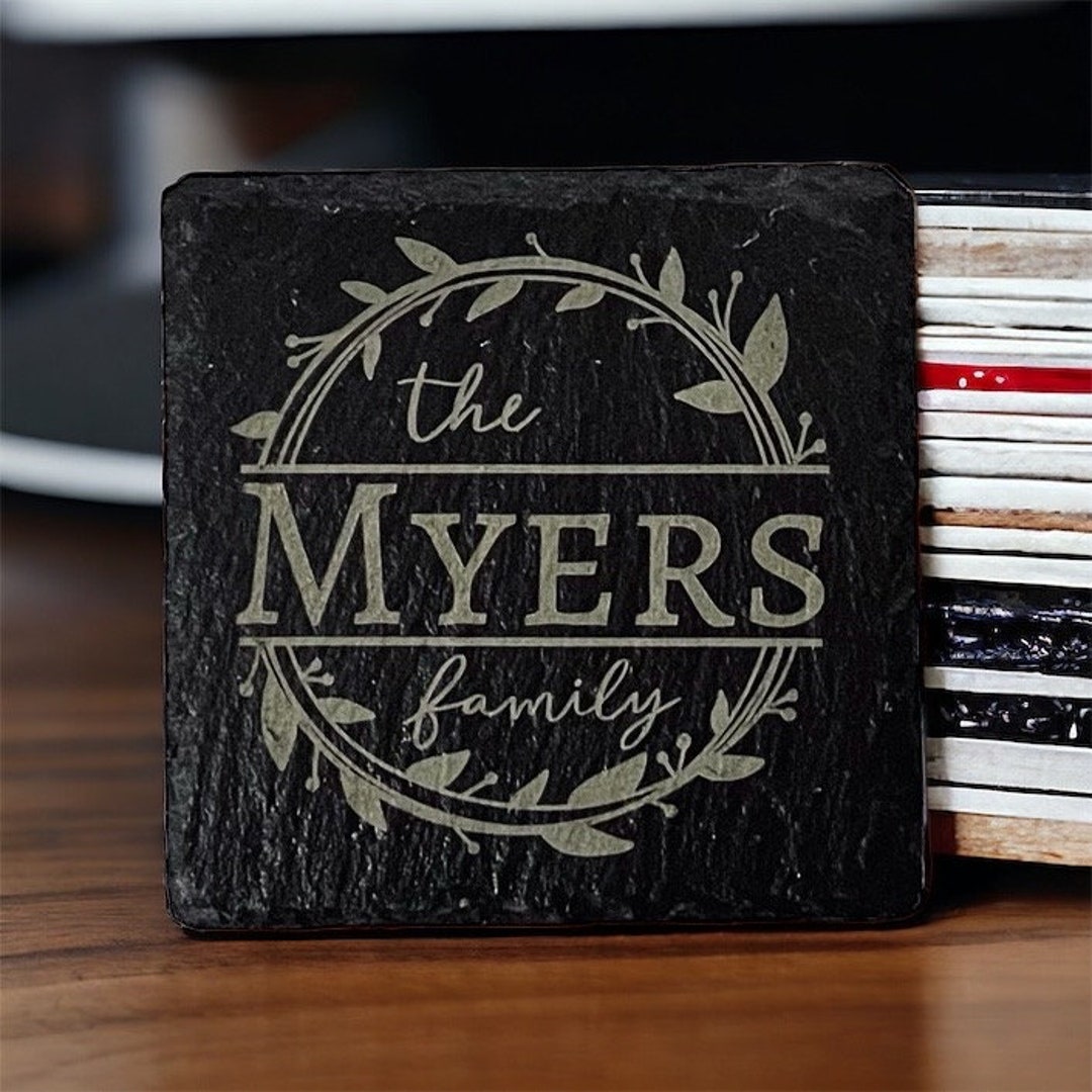 Personalized Slate Coasters, Engraved Wedding Gift - Etsy