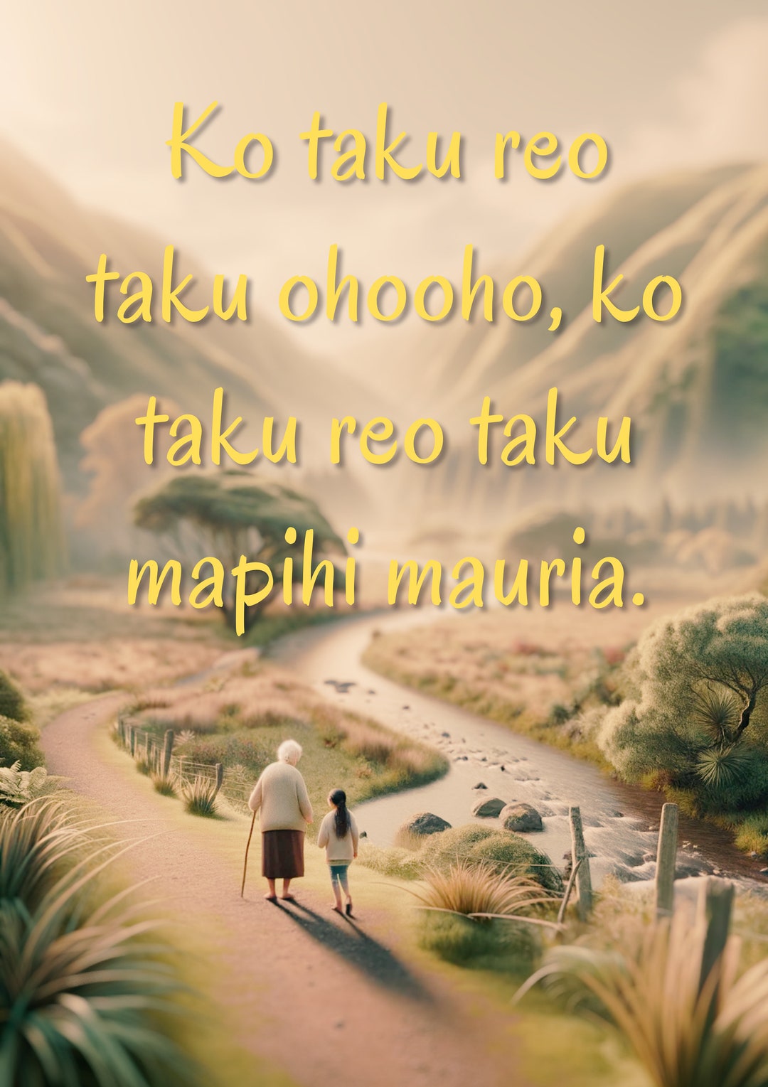 Maori Proverb Digital Art Ko Taku Reo Taku Ohooho Ko Taku - Etsy